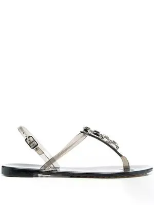 Casadei Crystal-embellished Jelly Sandals - Black