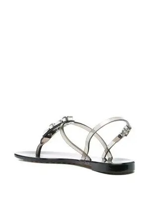 Casadei Crystal-embellished Jelly Sandals - Black