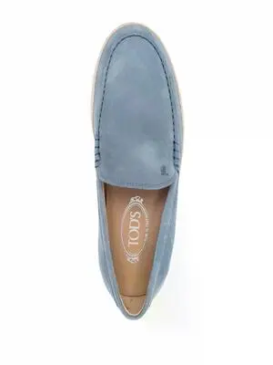 TOD'S Almond-toe Suede Loafers - Blue