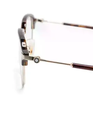 Montblanc Tortoiseshell Effect Half Rim Eyeglasses