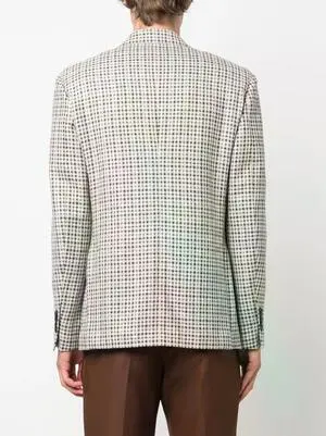 LARDINI Single Breasted Wool-blend Blazer - Neutrals