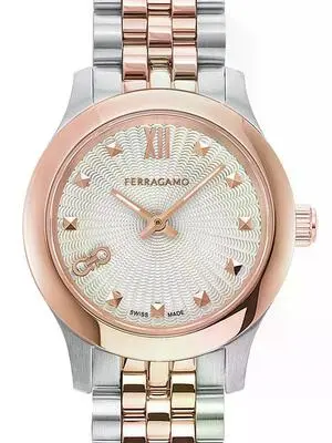 FERRAGAMO Duo 25mm Watch With Stainless Steel Link Bracelet - Silver