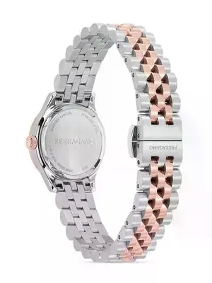 FERRAGAMO Duo 25mm Watch With Stainless Steel Link Bracelet - Silver