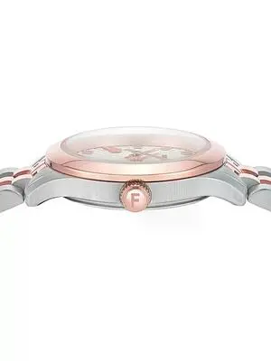 FERRAGAMO Duo 25mm Watch With Stainless Steel Link Bracelet - Silver