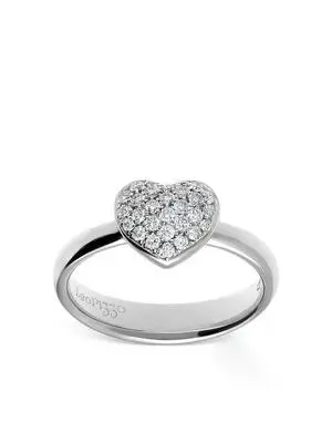 LEO PIZZO 18k White Gold Diamond Heart Ring - Silver
