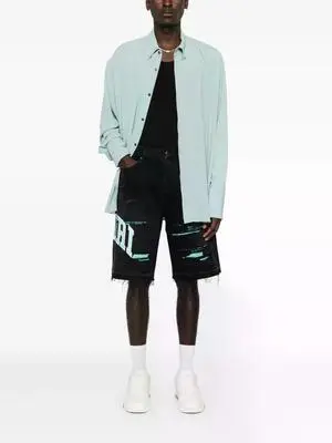 Amiri Logo-embroidered Denim Shorts