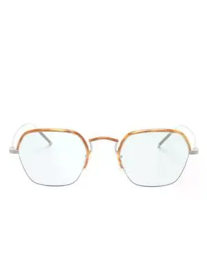 Oliver Spencer Tortoiseshell Geometric-frame Glasses - Silver