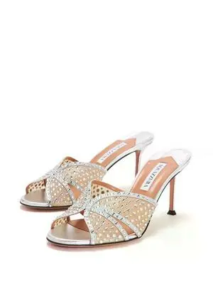 AQUAZZURA 75mm Leather Mules