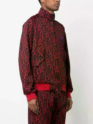 BARACUTA Graphic-pattern Funnel Neck Jacket