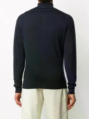 John Smedley Half Zip Knitted Jumper - Blue