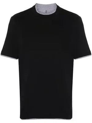 Brunello Cucinelli Layered-effect T-shirt - Black