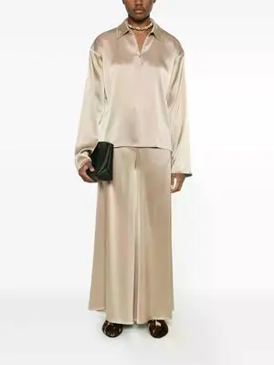 Nanushka Satin Palazzo Trousers - Neutrals