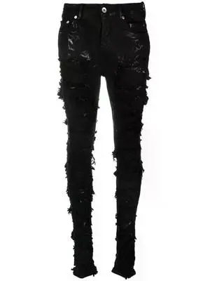 Rick Owens Detroit High-rise Ripped Skinny Jeans - Black