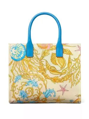 Versace Underwater Barocco Canvas Tote Bag - Neutrals
