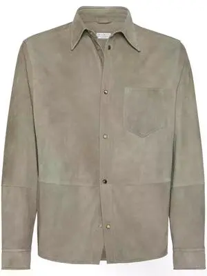 Brunello Cucinelli Suede Shirt - Neutrals