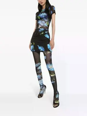 Dolce & Gabbana Floral-print High-waisted Miniskirt