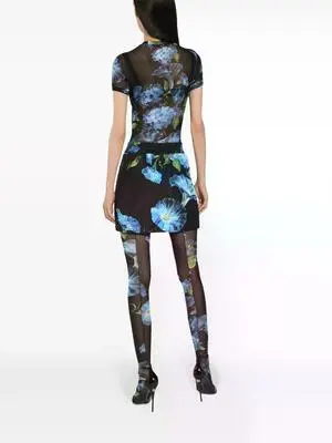 Dolce & Gabbana Floral-print High-waisted Miniskirt