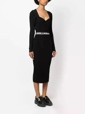 Karl Lagerfeld Logo-print Ribbed Dress