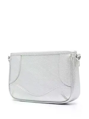 Moschino Logo-lettering Metallic Shoulder Bag - Silver