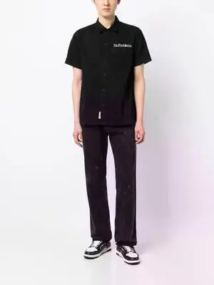 Aries Slogan-embroidered Cotton Shirt