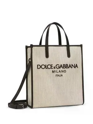 Dolce & Gabbana Canvas Shopping Tote Bag
