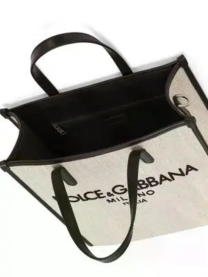 Dolce & Gabbana Canvas Shopping Tote Bag