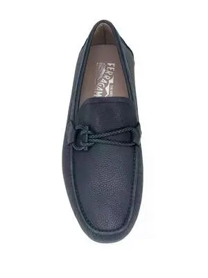 FERRAGAMO Gancini Moccasin Driver Shoes - Blue