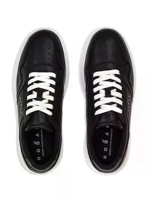 Hogan H670 Flatform Leather Sneakers - Black