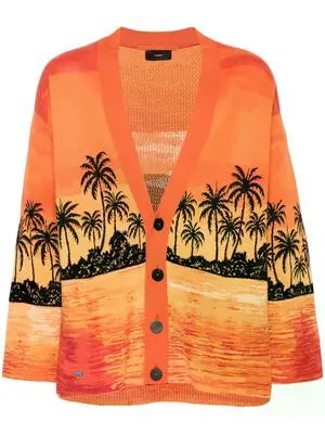 Alanui Kerala Sunset Intarsia-knit Cardigan