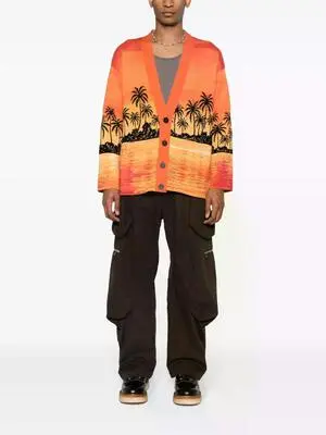 Alanui Kerala Sunset Intarsia-knit Cardigan