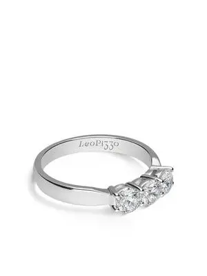 LEO PIZZO 18kt White Gold Trilogy Diamond Ring - Silver