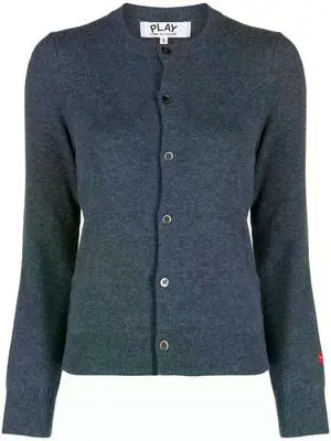 Play Comme Des Garcon Mélange-effect Wool Cardigan
