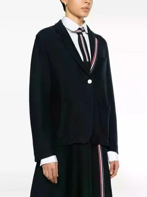 Thom Browne Jersey Blazer With Rwb Stripe And Grosgrain Loop