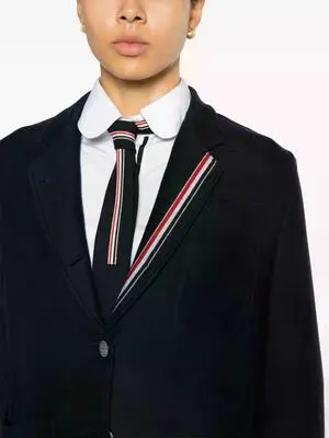 Thom Browne Jersey Blazer With Rwb Stripe And Grosgrain Loop