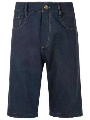 AMIR SLAMA Logo-patch Denim Shorts