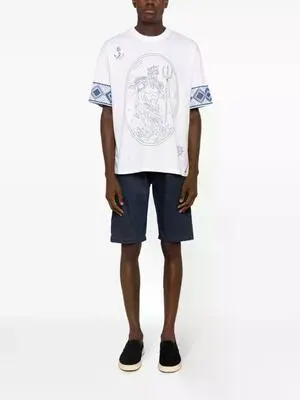 AMIR SLAMA Logo-patch Denim Shorts