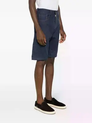 AMIR SLAMA Logo-patch Denim Shorts
