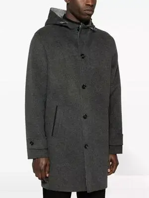 Kiton Button-up Hooded Jacket - Grey
