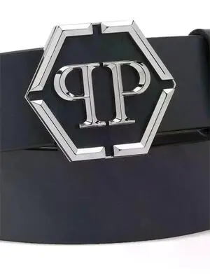 Philipp Plein Hexagon Logo-buckle Leather Belt