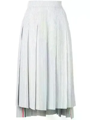 Thom Browne Seersucker Pleated Skirt