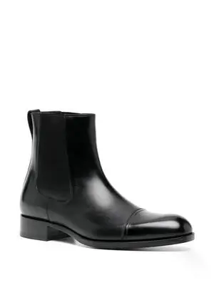TOM FORD Leather Ankle Boots - Black