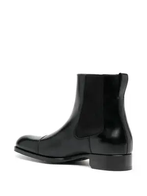 TOM FORD Leather Ankle Boots - Black