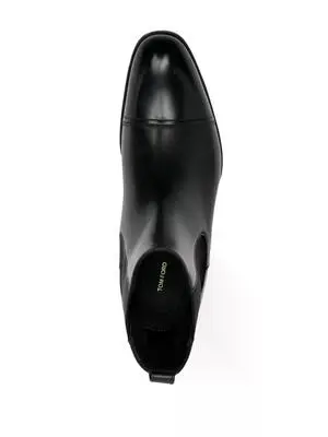 TOM FORD Leather Ankle Boots - Black