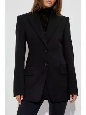 Sportmax Single-breasted Virgin Wool-blend Blazer