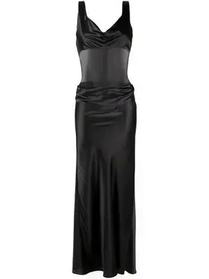 Christopher Esber Sheer-panel Cowl-neck Gown