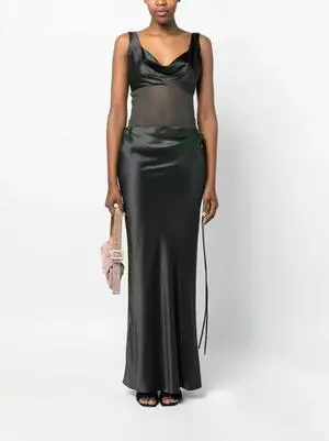 Christopher Esber Sheer-panel Cowl-neck Gown