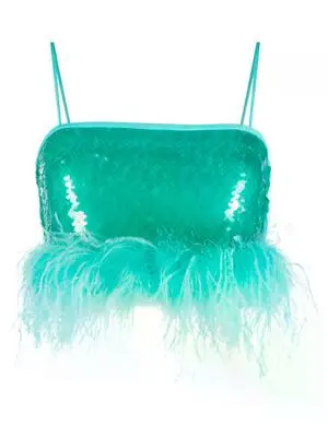Giuseppe Di Morabito Sheer Crystal-embellished Top - Blue