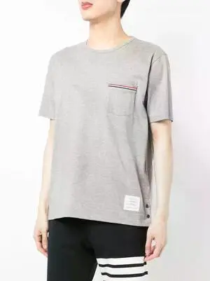 Thom Browne Pocket Cotton T-shirt - Grey