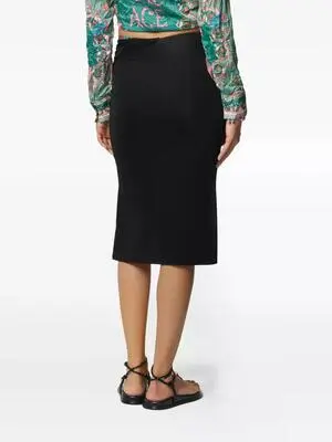 Versace Underwater Barocco Draped Midi Skirt