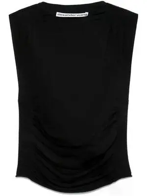 Alexander Wang Ruched Sleeveless Top - Black